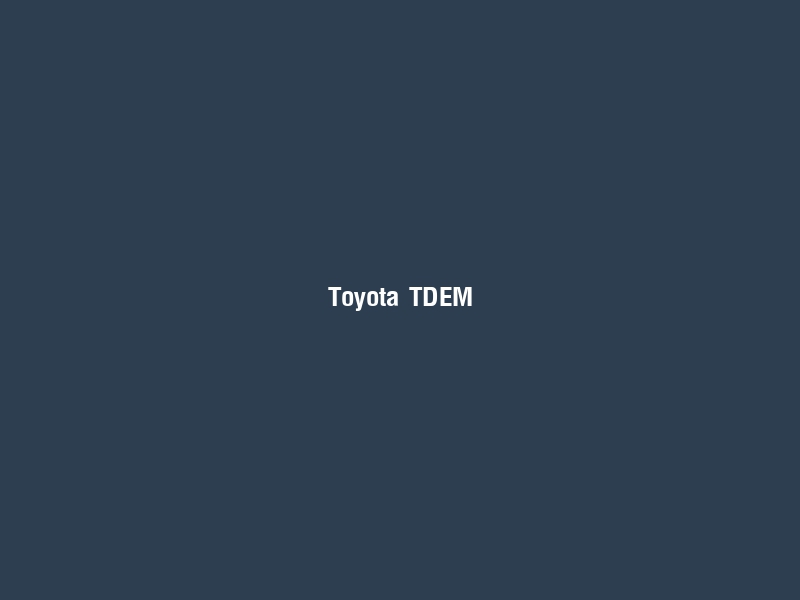 Toyota TDEM - fitculty.com